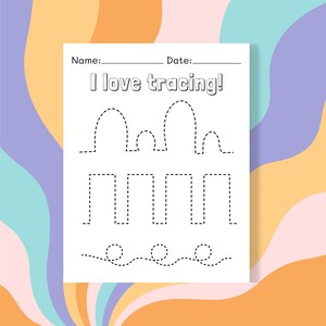 12 Printable Line Tracing Preschool Worksheet Pages, Digital Download ...