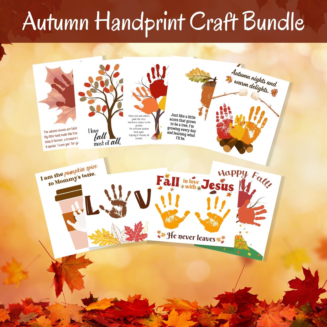 Autumn Kid Craft Bundle, Handprint Tree Art, Personalized Gift ...
