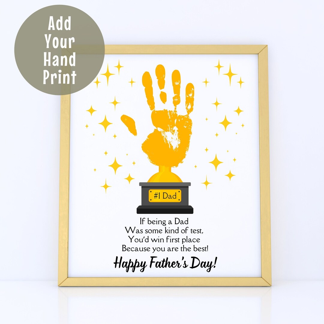 Father's Day Handprint Keepsake Art, Gift for Dad, Father's Day Craft ...