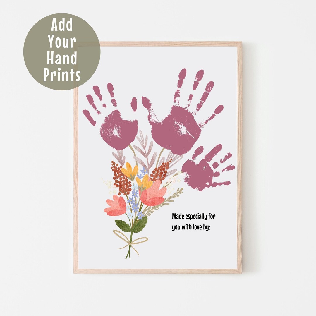 Wildflower Handprint Art, Kids Baby Toddler Summer Craft Printable ...