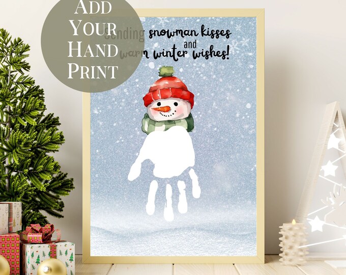 Winter Preschool Craft, Winter Snowflake Handprint Art, Personalized ...