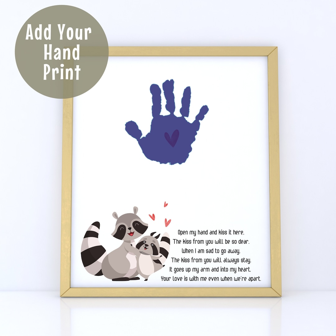 First Day of School Handprint Hand Art, the Kissing Hand Raccoon, Back ...