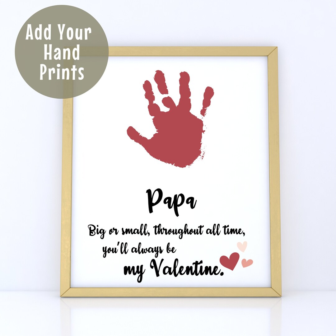 Printable Valentines Day Preschool Craft, Papa Valentines, Handprint ...