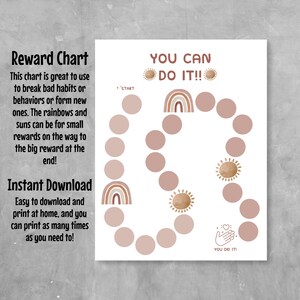 Reward Chart for Kids and Toddlers, Printable Rainbow and Sunshine ...