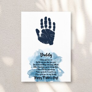 Father's Day Handprint Keepsake Art, Gift for Dad, Father's Day Craft ...
