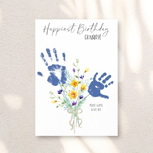 Printable Happy Birthday Handprint Art, Custom Birthday Gift, Handprint ...