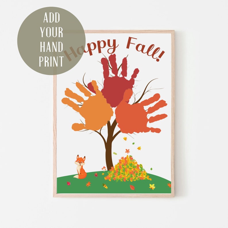 Fall Preschool Craft Handprint Tree Art Personalized Gift - Etsy