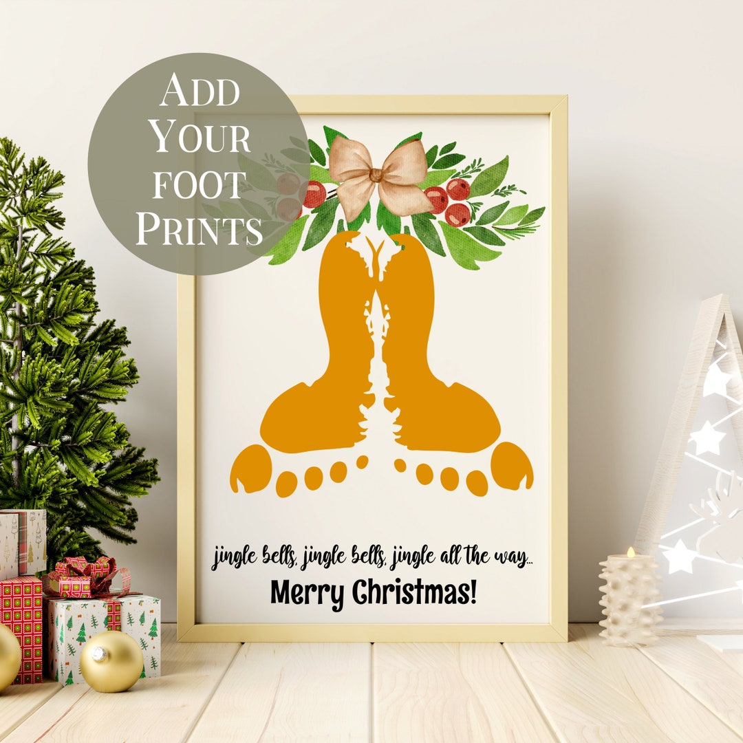 Christmas Preschool Craft, Footprint Jingle Bells Art, Personalized ...