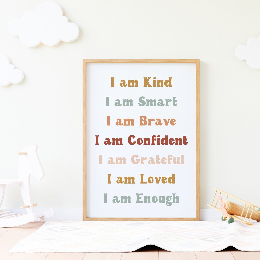 Affirmations for Kids, Neutral Affirmations Print, I Am Kind Smart ...