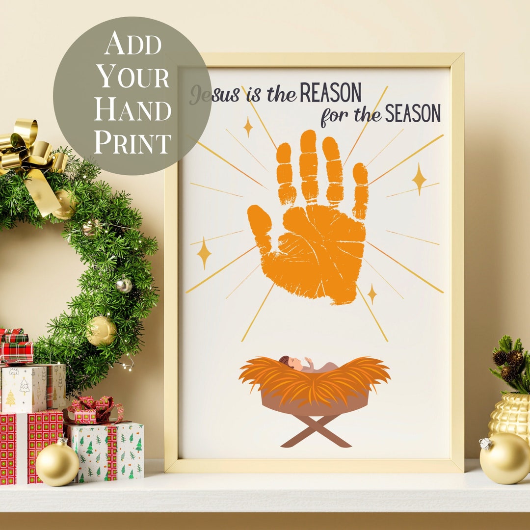 Christmas Kids Craft, Nativity Scene Handprint Art, Personalized Gift ...