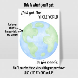 He's Got the Whole World in His Hands Preschool Craft, Christian ...