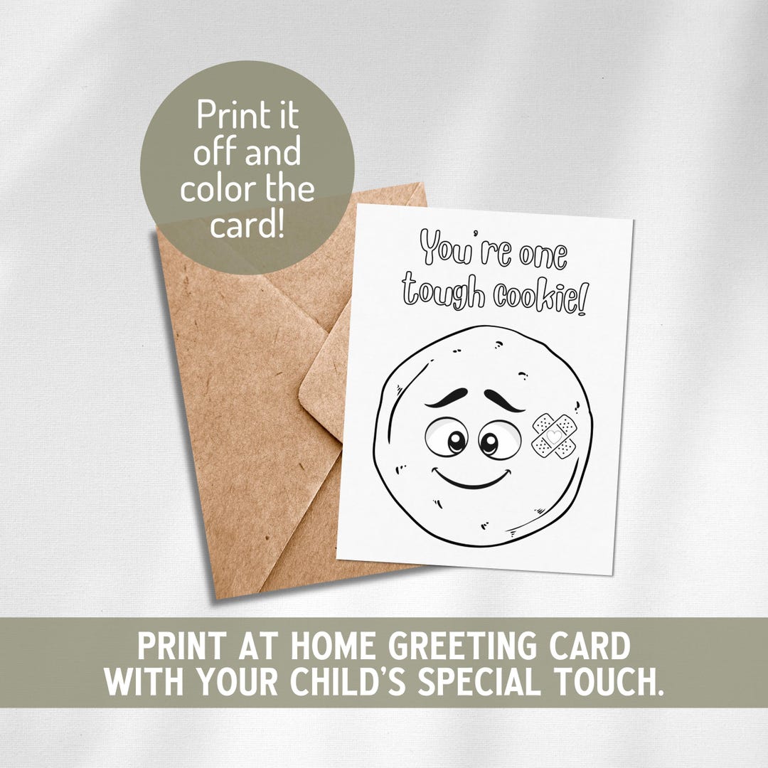 Printable Get Well Coloring Card, Feel Better Soon Keepsake Note Card ...