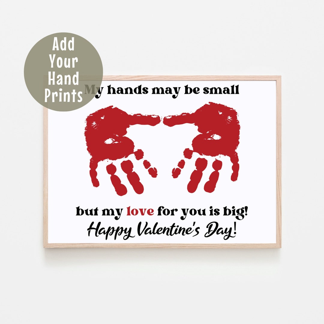 Printable Valentines Day Preschool Craft, Kids Valentines, Handprint ...