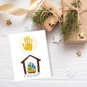 Christmas Kids Craft, Nativity Scene Handprint Art, Personalized Gift ...