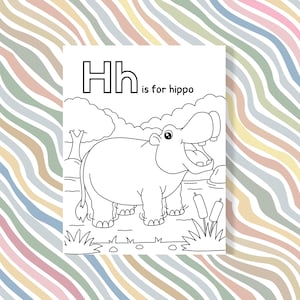Printable Alphabet Animal Coloring Pages, Digital Download, Preschool ...