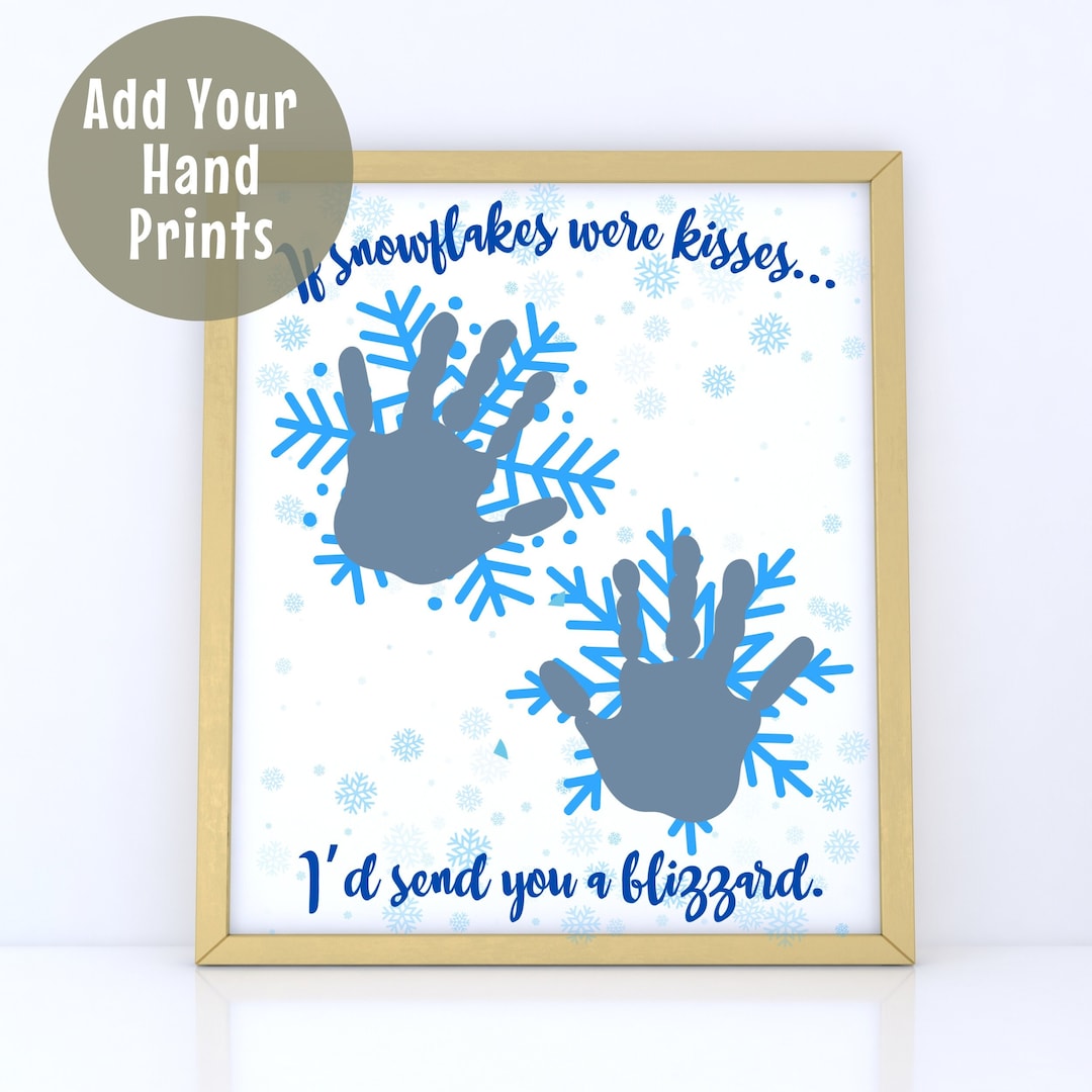 Christmas Preschool Craft, Winter Snowflake Handprint Art, Personalized ...