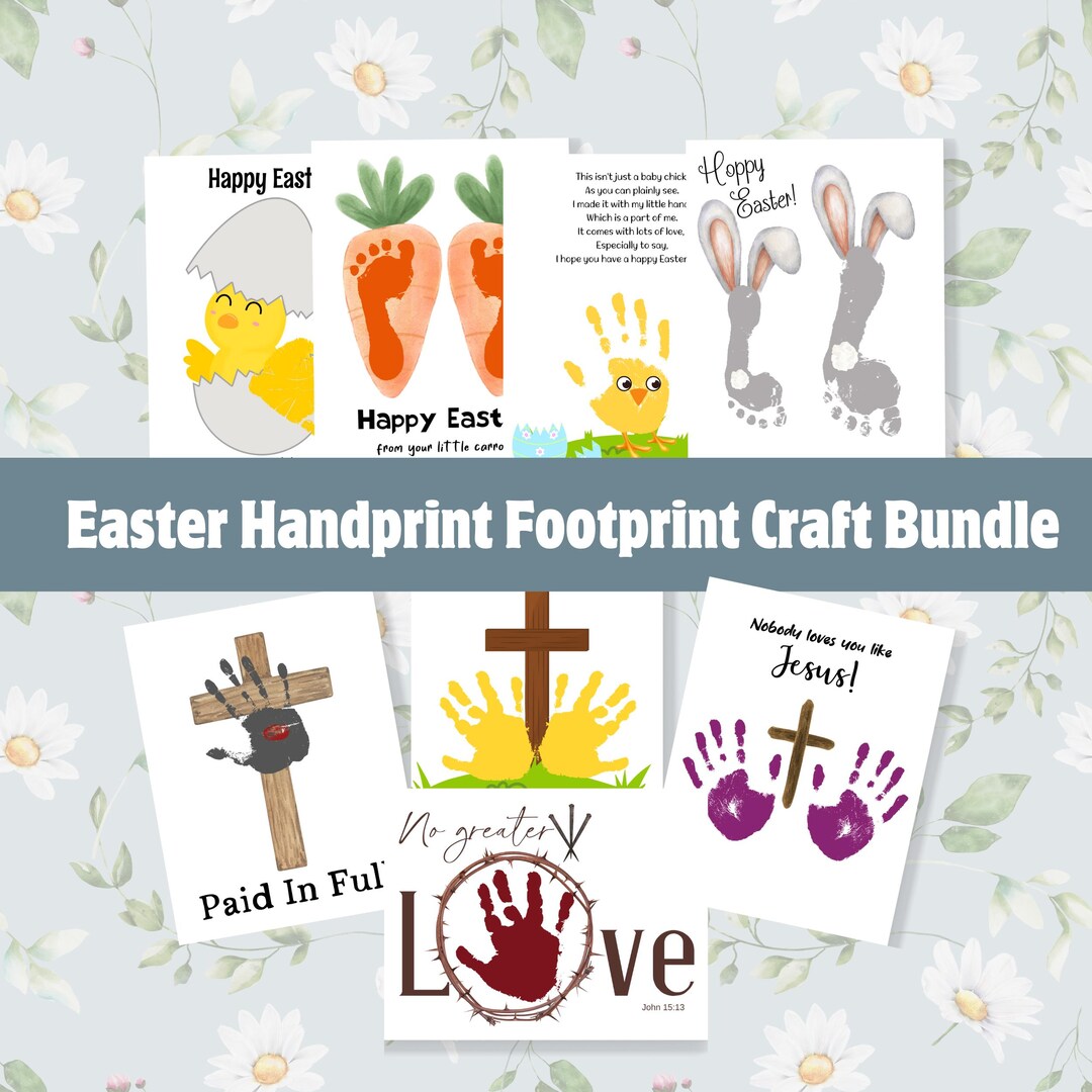 Easter Handprint Footprint Craft Bundle, Handprint Art, Personalized ...
