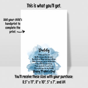 Father's Day Handprint Keepsake Art, Gift for Dad, Father's Day Craft ...