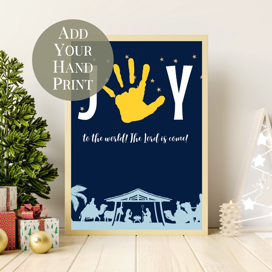 Christmas Kids Craft, Nativity Scene Handprint Art, Personalized Gift ...
