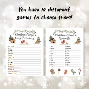 10 Christmas Family Games Bundle, Printable Games for Kids, Printable ...