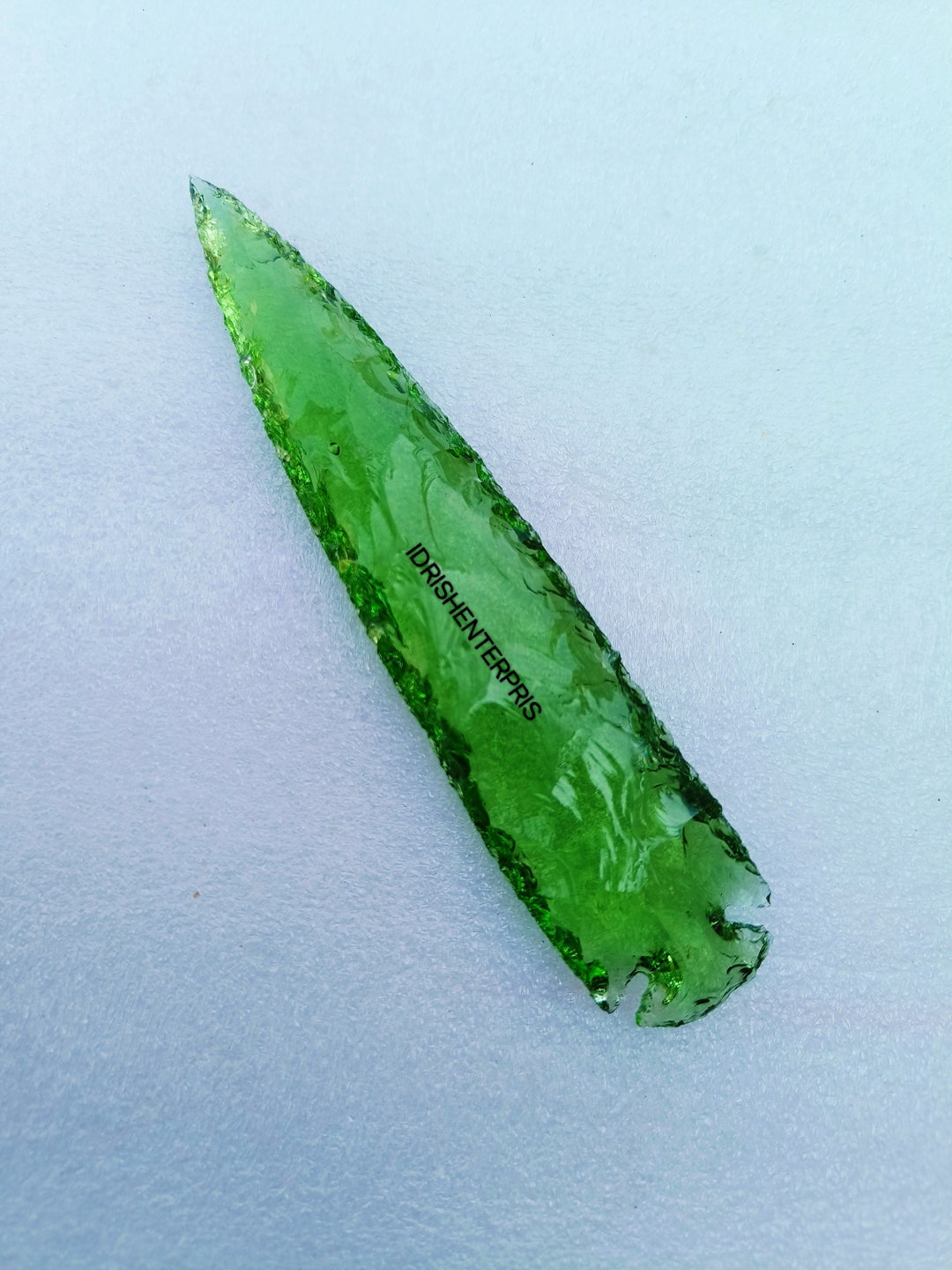 New Green Amethyst Glass Knife Hand Knapped Crystal Knives Stone Blades ...