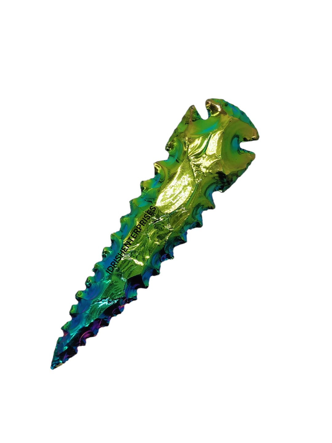 Hand Carved Titanium Aura Quartz Arrowhead, Metaphysical Healing ...