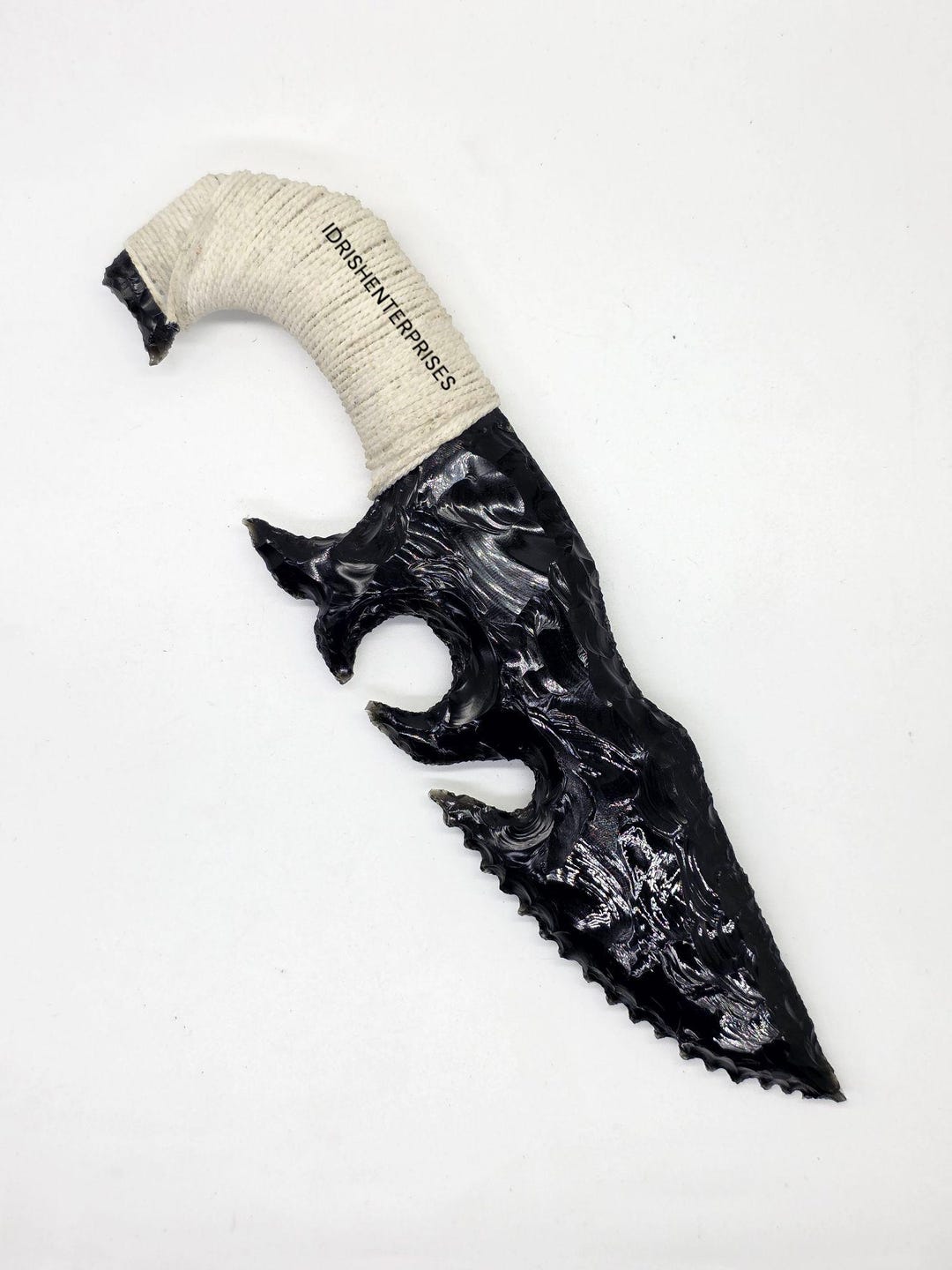 Handcrafted Obsidian Knife: Thread-wrapped Handle, 10" Artisan Blade - Etsy