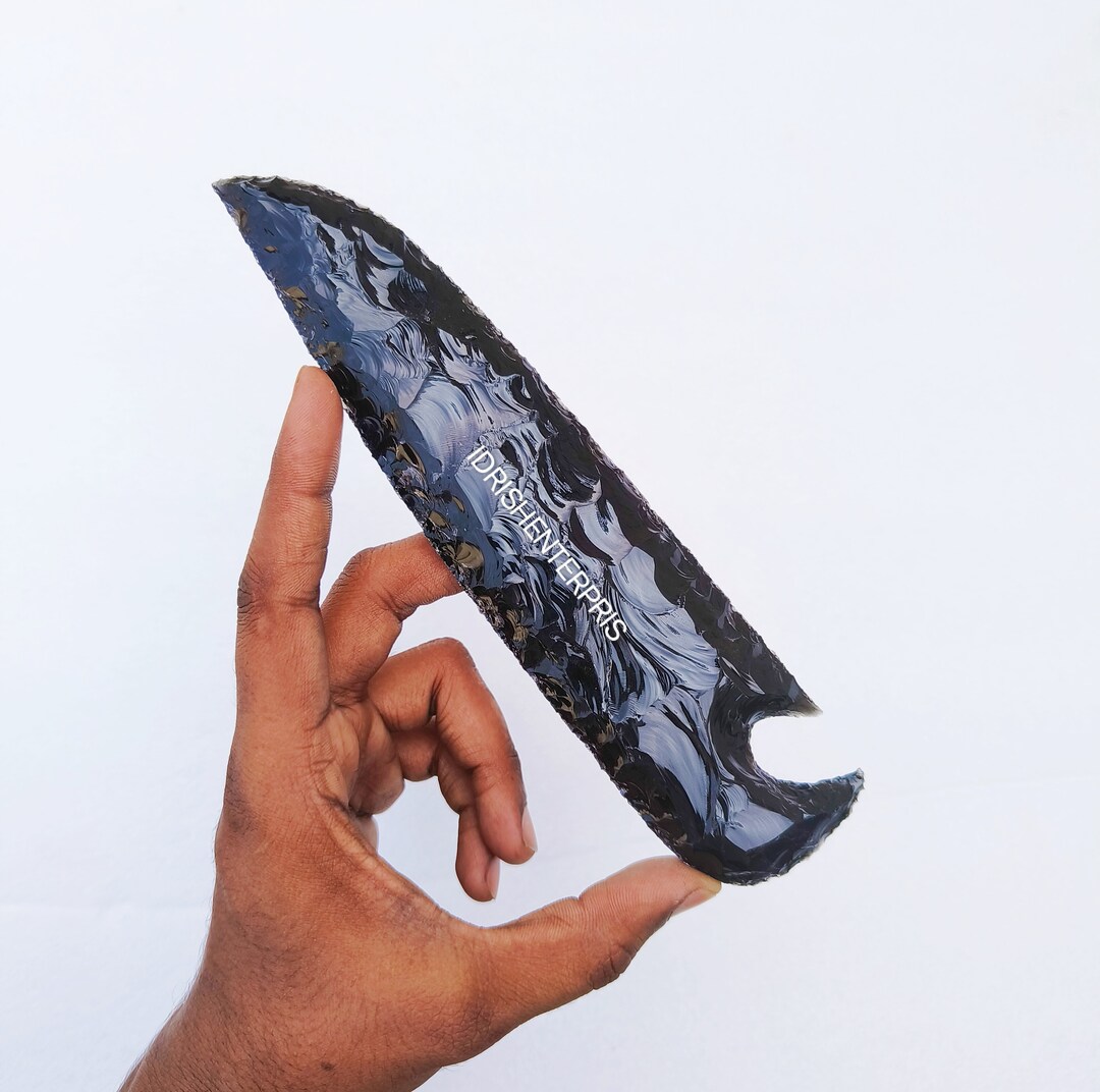 Beautiful Black Obsidian Athame Obsidian Knife, Handmade Stone Knife ...