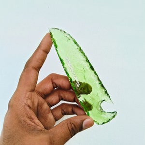 New Green Amethyst Glass Knife Hand Knapped Crystal Knives Stone Blades ...