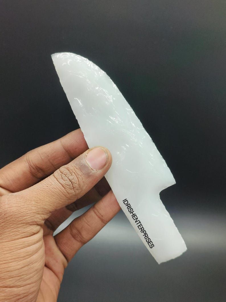 White Jade Glass Knife,hand Knapped,crystal Flint Knives, Crystal ...