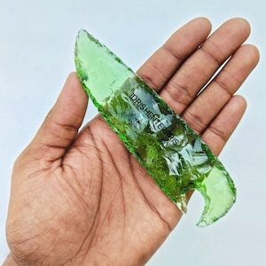 New Green Amethyst Glass Knife Hand Knapped Crystal Knives Stone Blades ...