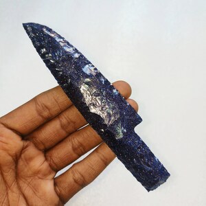 Rare Beautiful Large Blue Gold Stone Knife Hand Knapped Crystal Knives ...