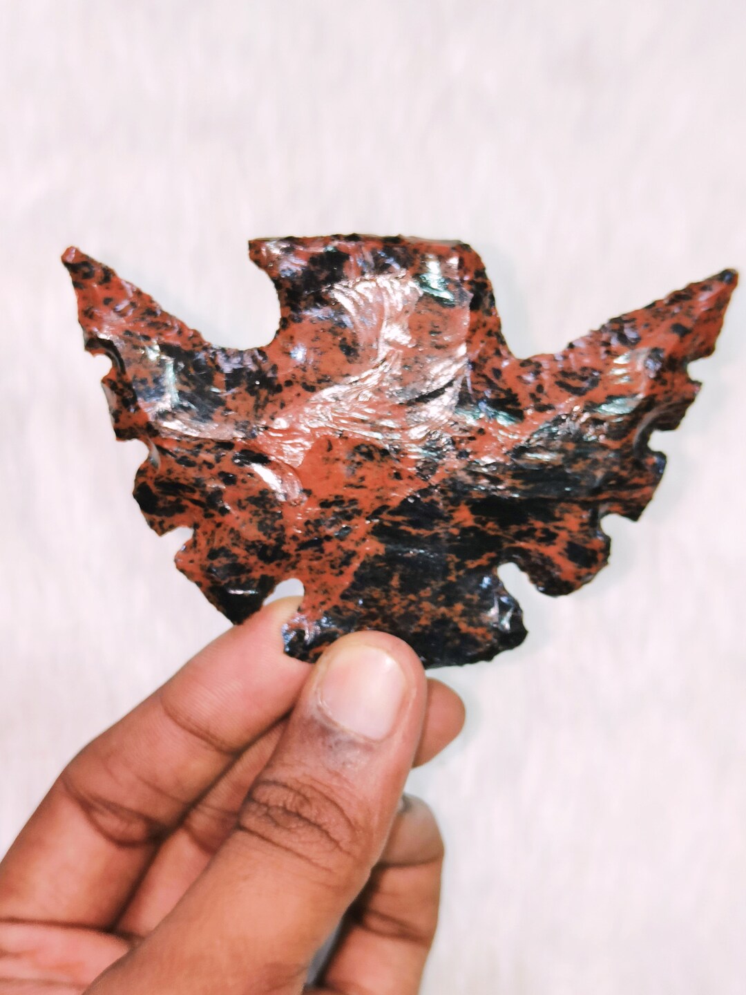 Handcrafted Mahogany Obsidian Eagle Bird, Metaphysical Gift (75-80mm ...