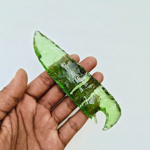New Green Amethyst Glass Knife Hand Knapped Crystal Knives Stone Blades ...