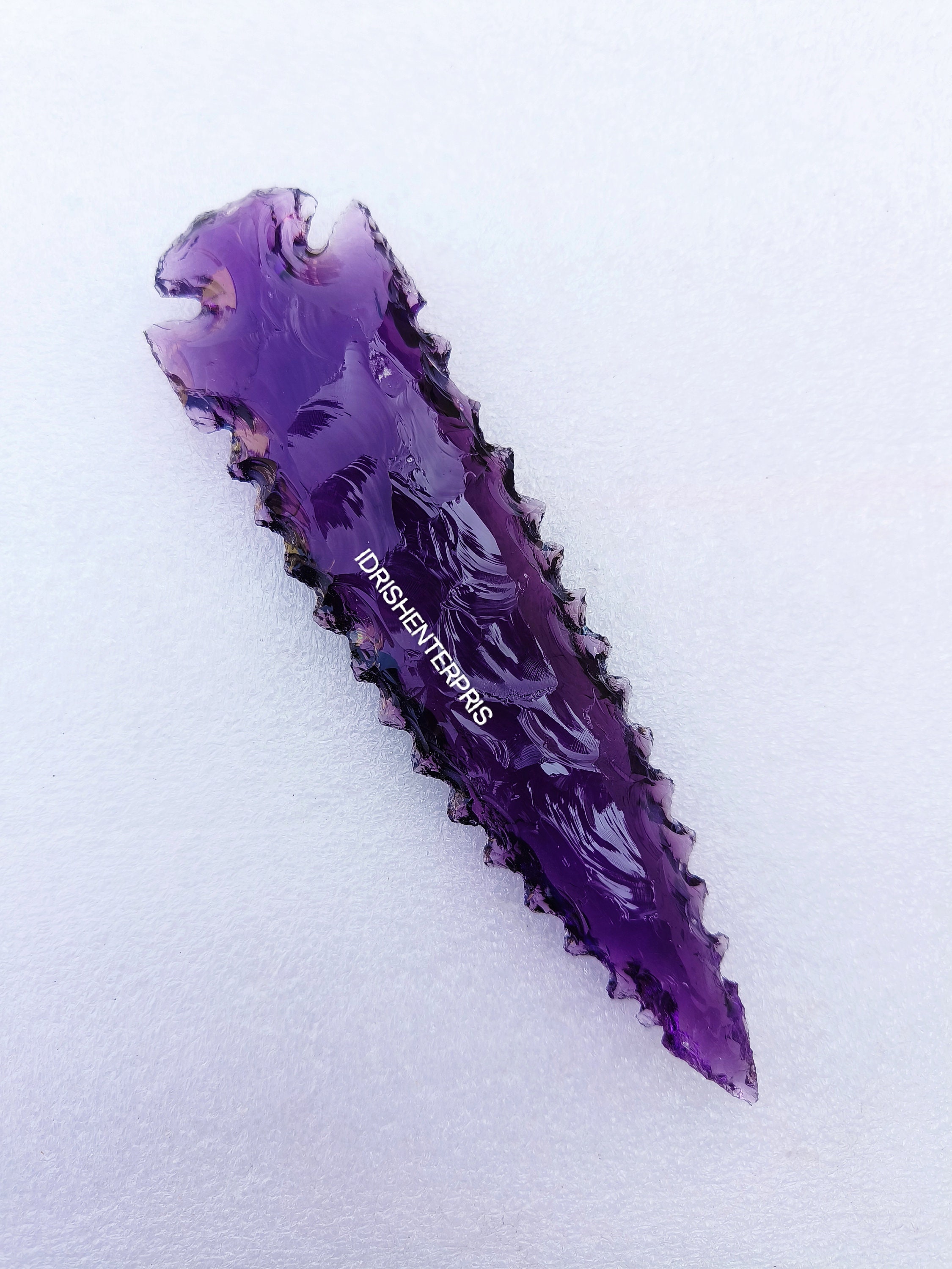 Handmade Purple Obsidian Arrowhead - Crystal Healing Stone, 5.5-6
