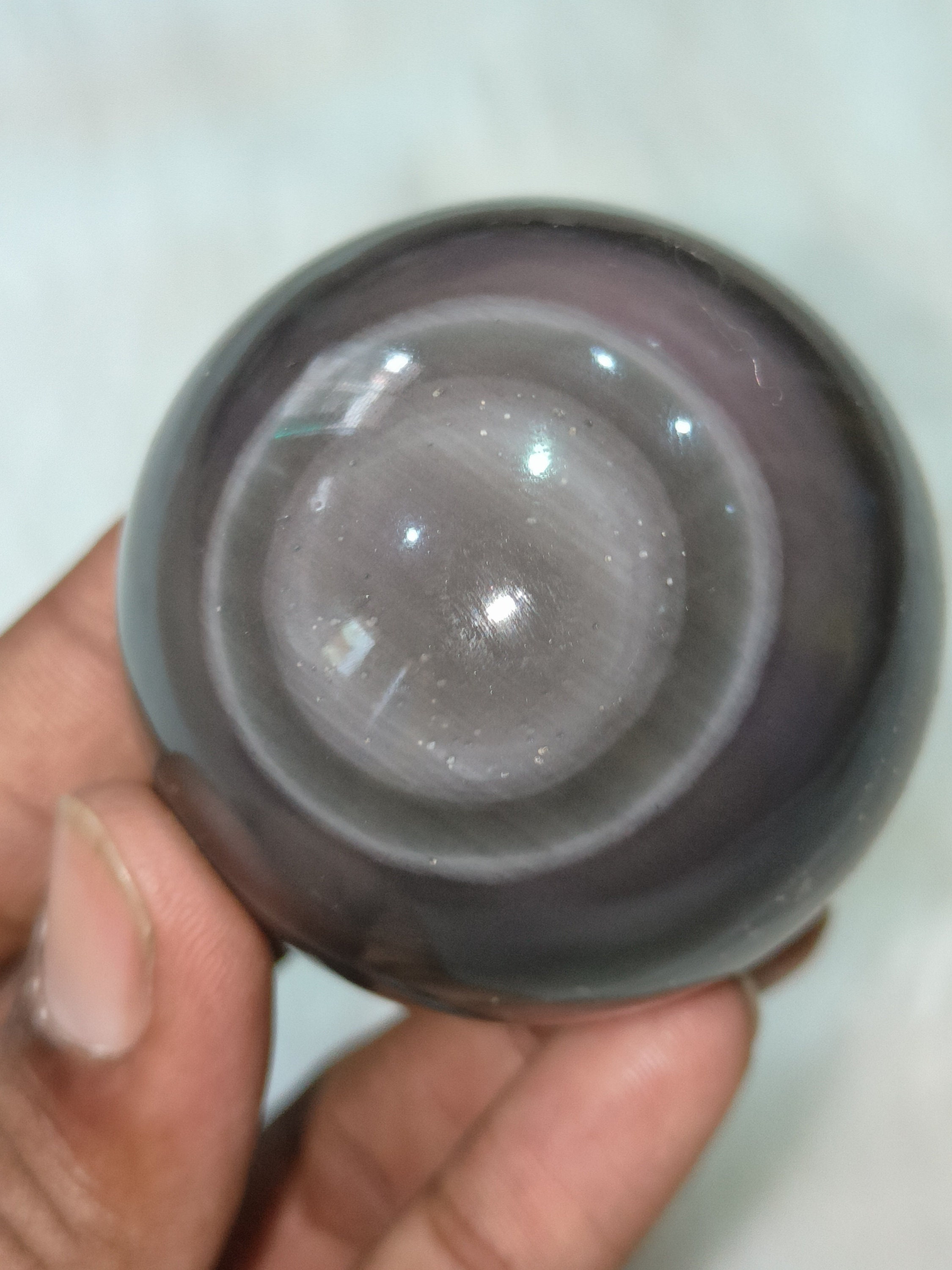 55MM Rainbow Obsidian Sphere Black Onyx Sphere Large Crystal - Etsy