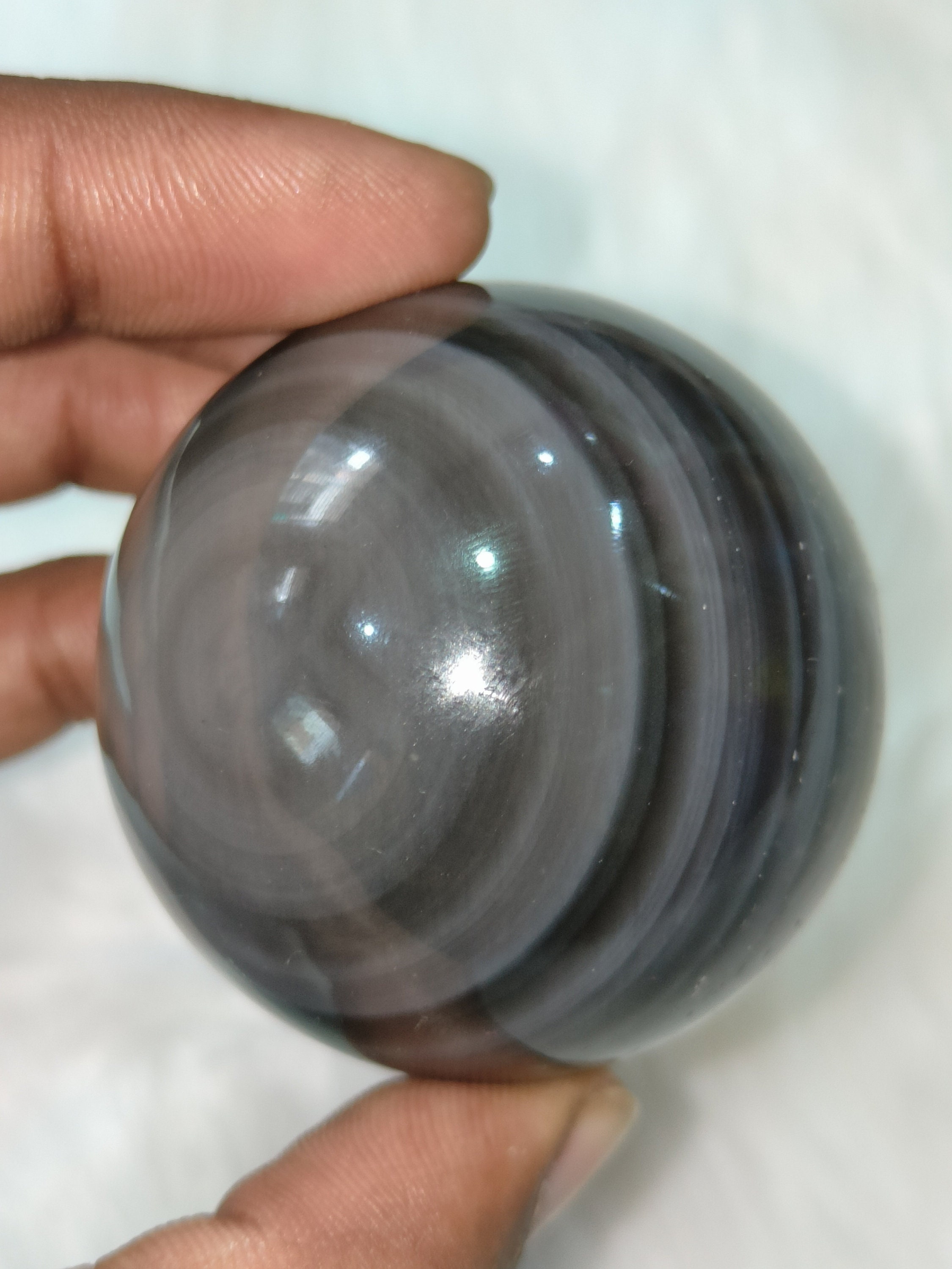 55MM Rainbow Obsidian Sphere Black Onyx Sphere Large Crystal - Etsy