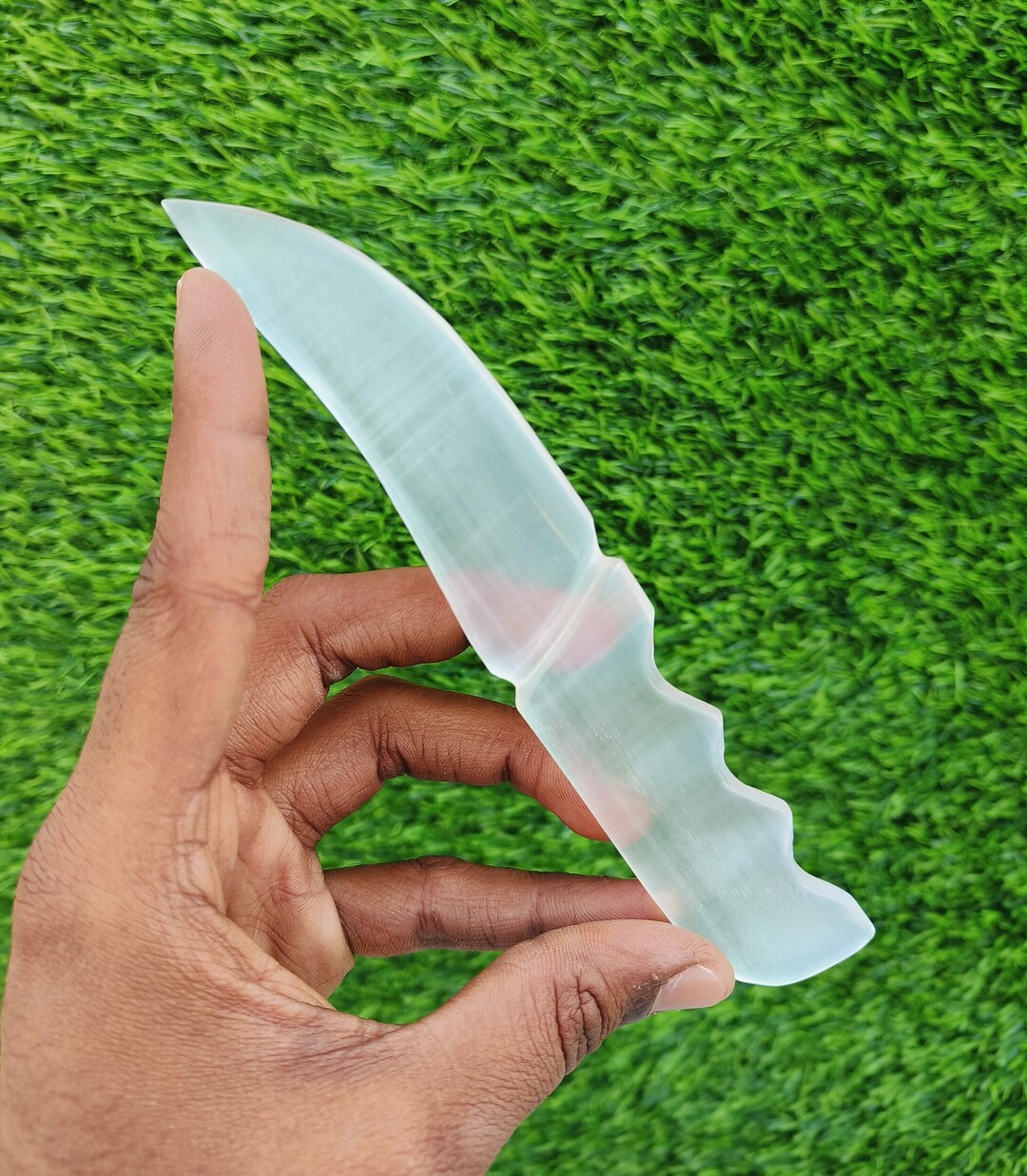 Selenite Crystal Knife - Polished Carved Gemstone Dagger, Athame[6 ...