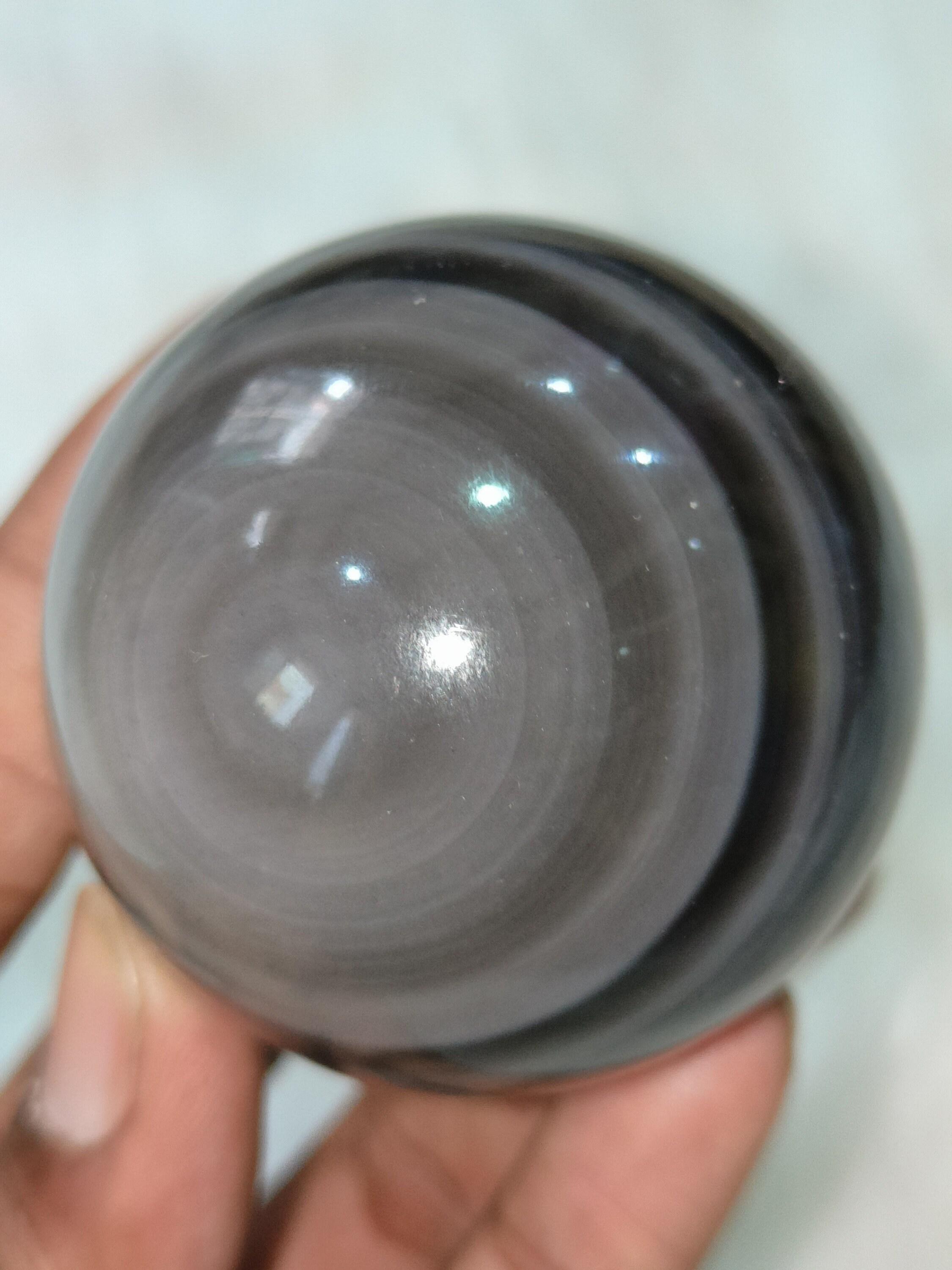 55MM Rainbow Obsidian Sphere Black Onyx Sphere Large Crystal - Etsy