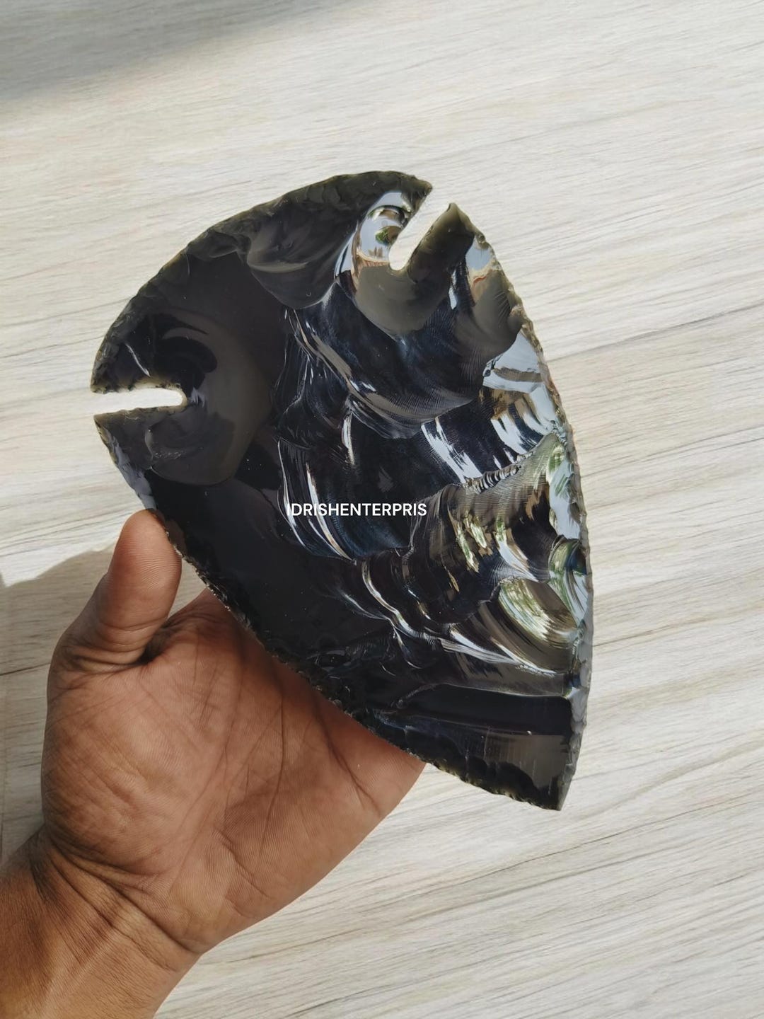 Rare Large Obsidian Arrow Head Leaf Point Obsidian Arrowhead Handmade ...