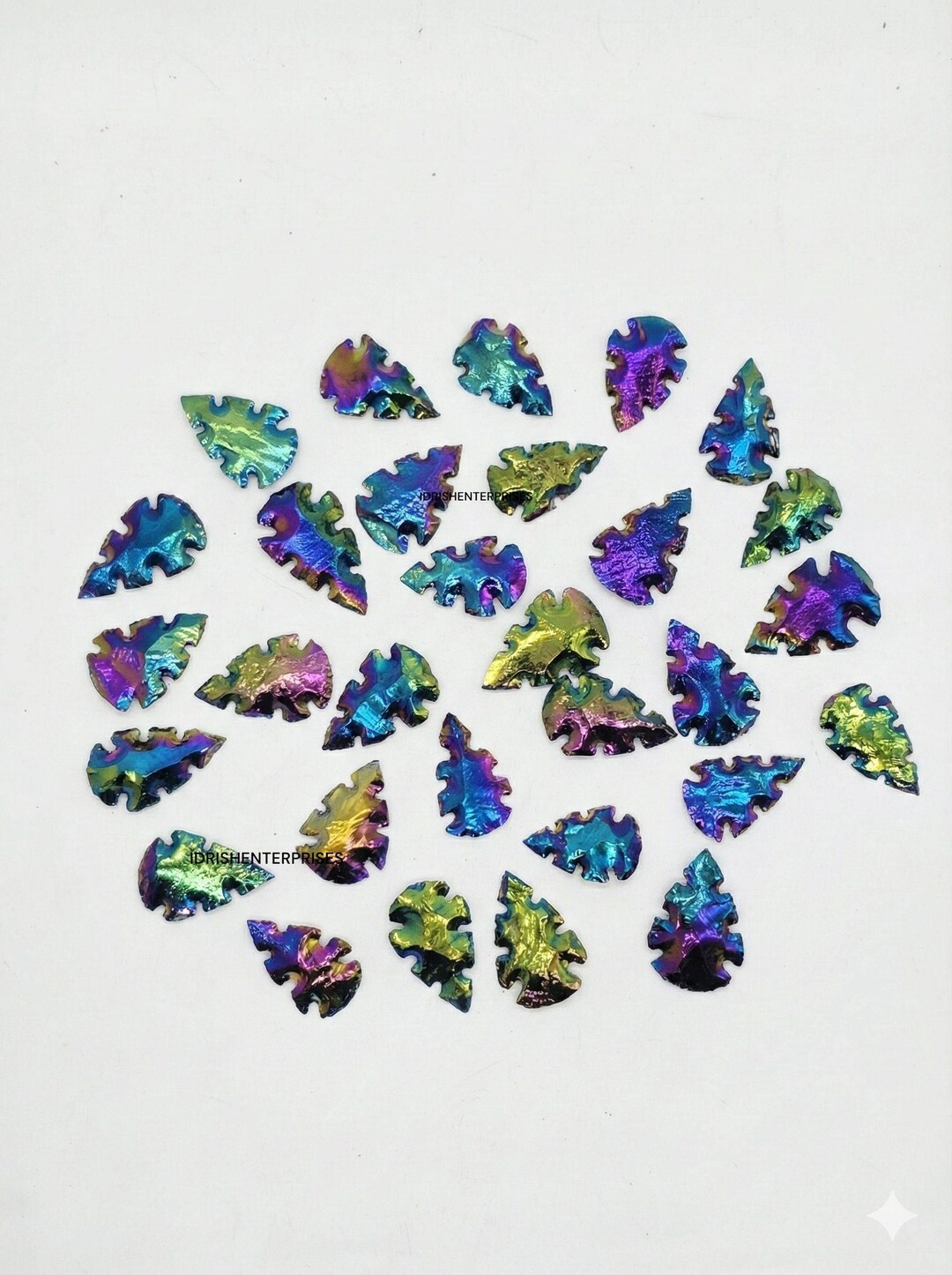 Titanium Aura Quartz Arrowhead, Handcrafted Crystal Spearhead (1 ...
