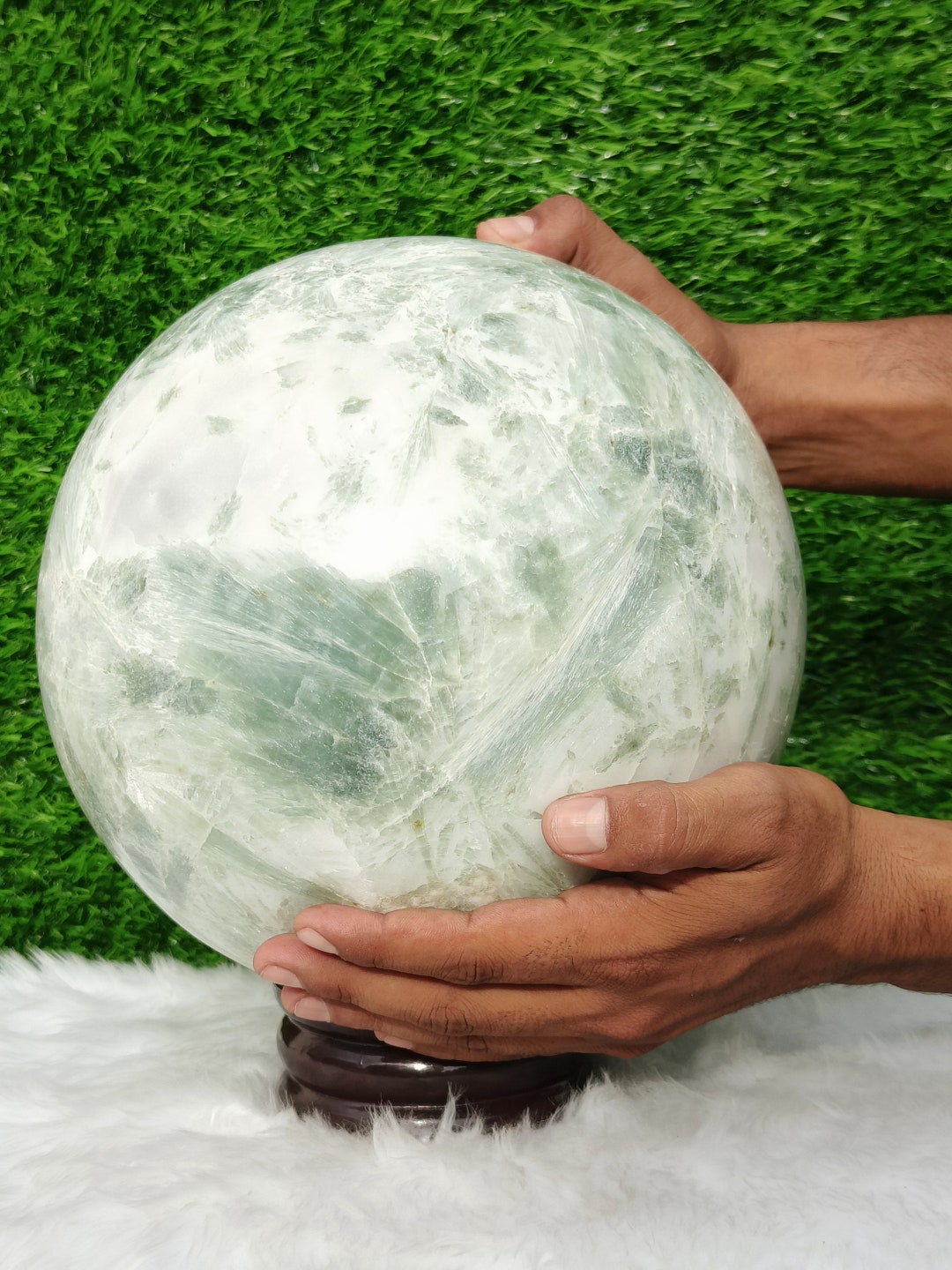 Rare Large Green Tourmaline Sphere Crystal Spheres Gamestone Ball ...