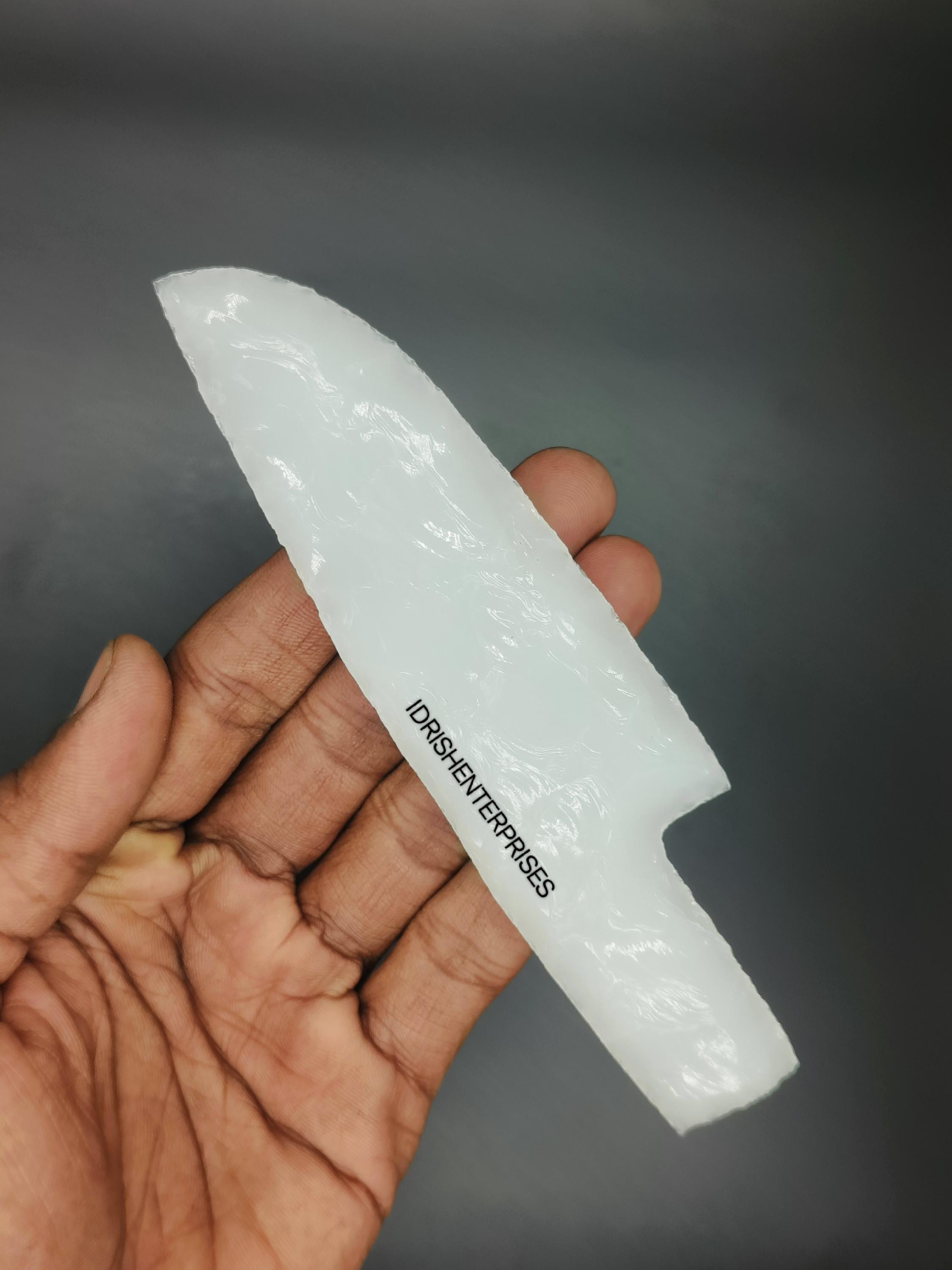 White Jade Glass Knife,hand Knapped,crystal Flint Knives, Crystal ...
