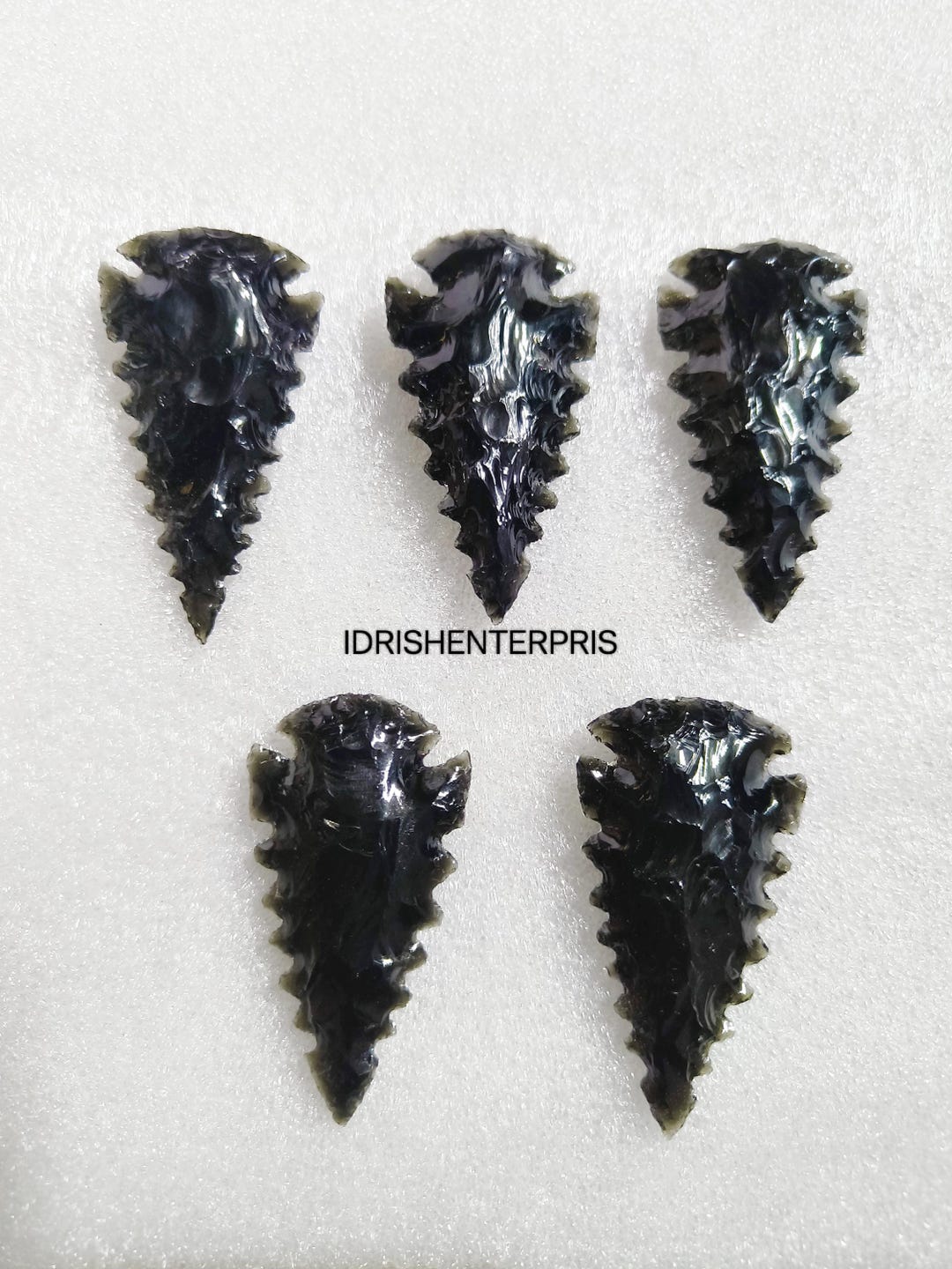 5 Piece Obsidian Arrowhead Set, Hand Knapped Crystal Points (5-6cm) - Etsy