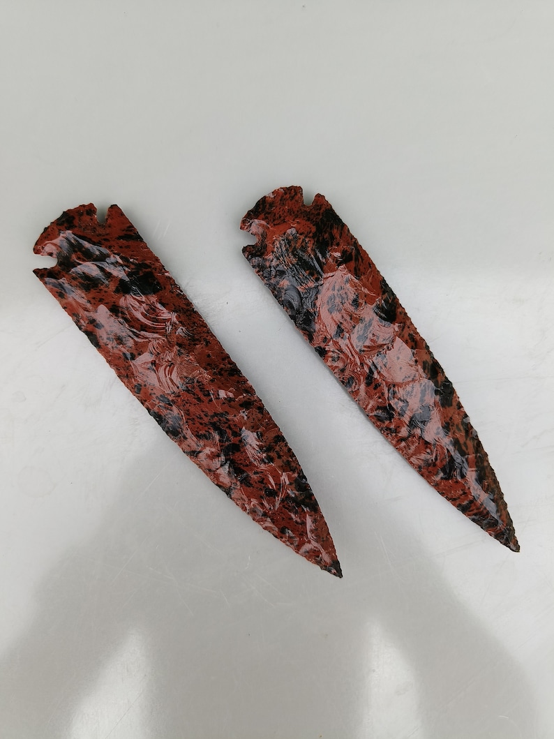Bulk 2 Pieces Mahogany Obsidian Arrow,obsidian Arrowheads,handmade ...