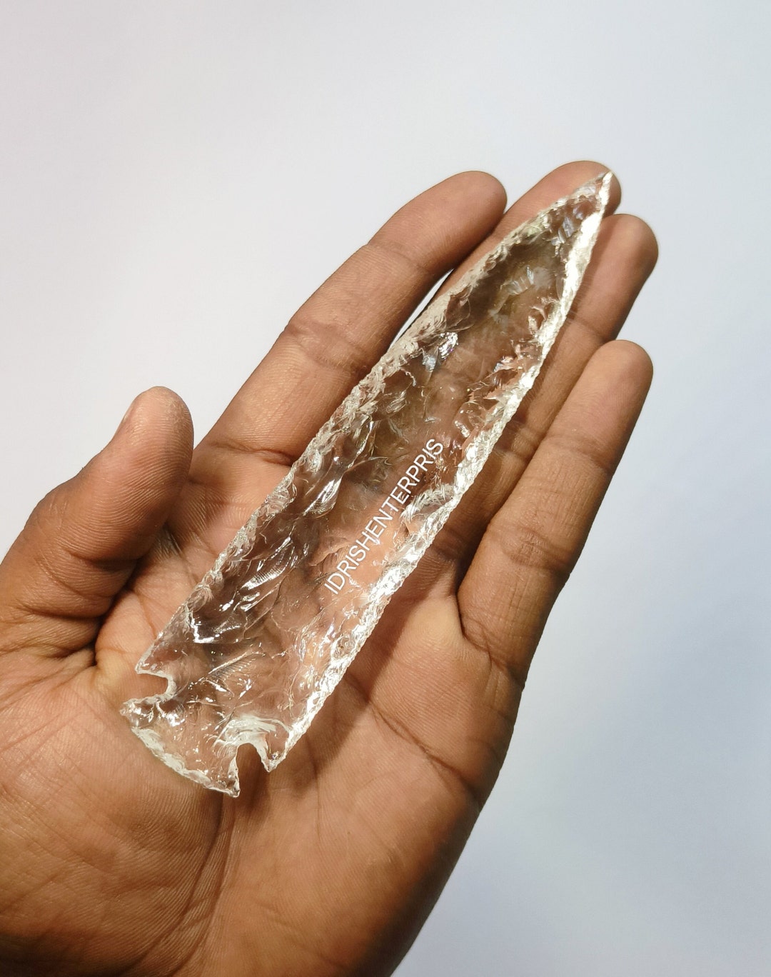 Large Crystal Glass Arrow Head Hand Crafted Crystal Gamestone Crystal ...