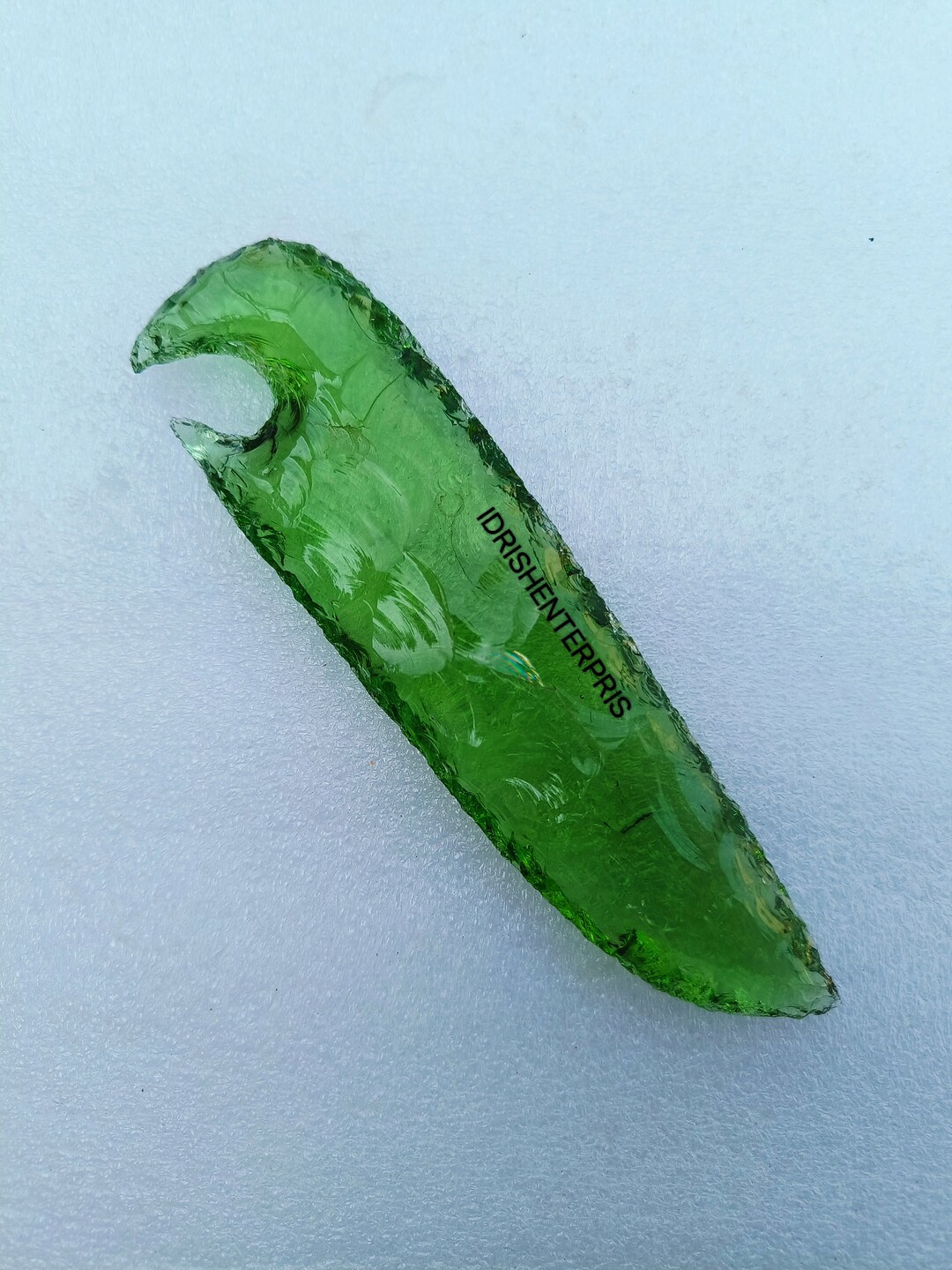 New Green Amethyst Glass Knife Hand Knapped Crystal Knives Stone Blades ...