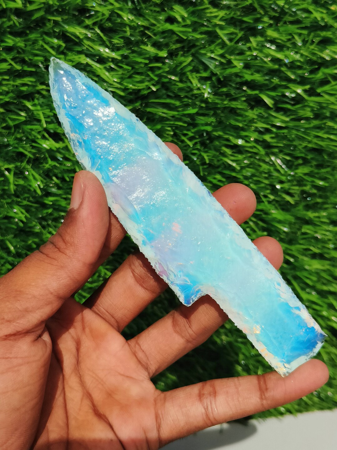 Hand Knapped Opalite Crystal Daggers 5.5-6 Inches, Opalite Athame ...