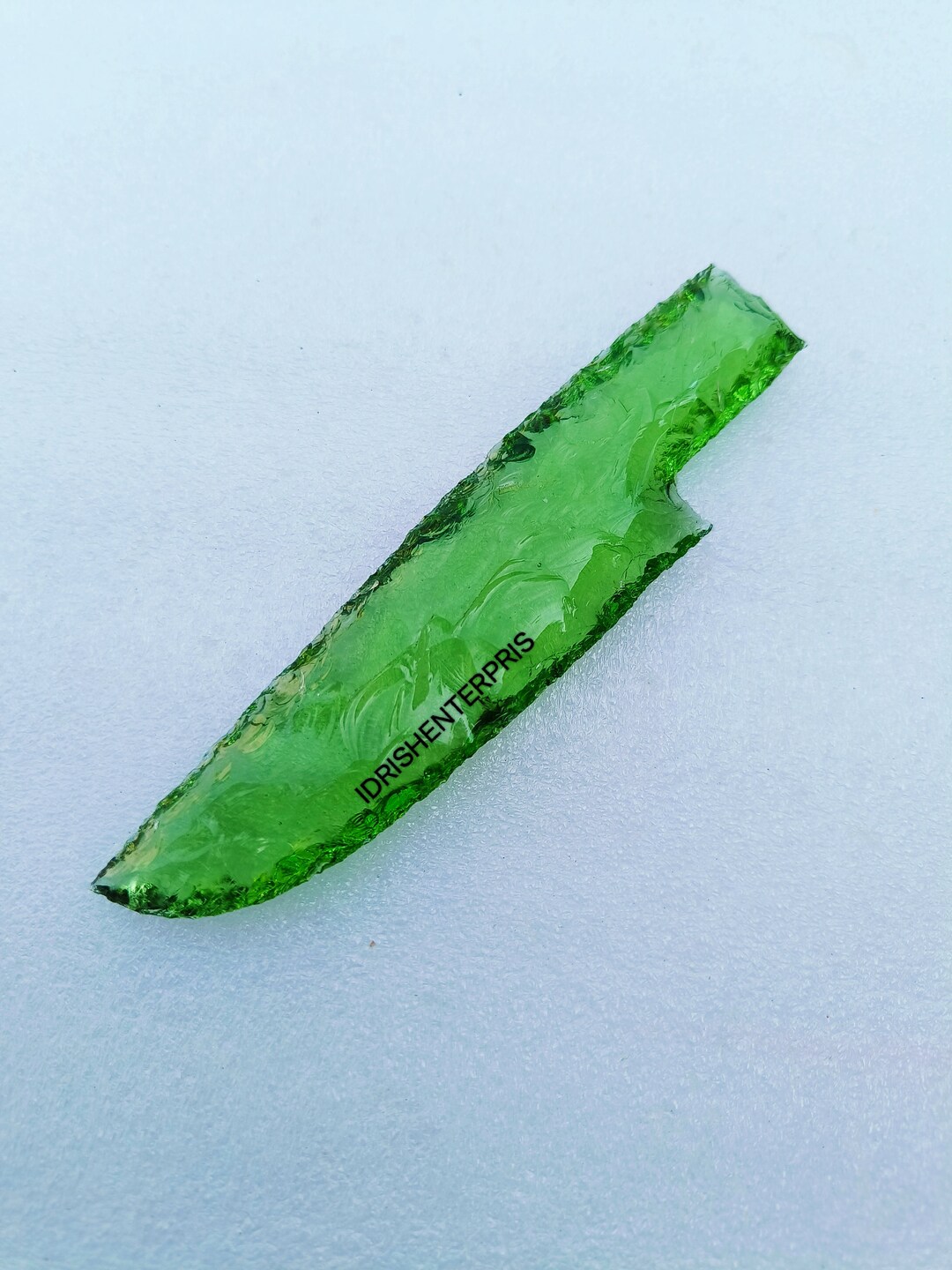 New Green Amethyst Glass Knife Hand Knapped Crystal Knives Stone Blades ...