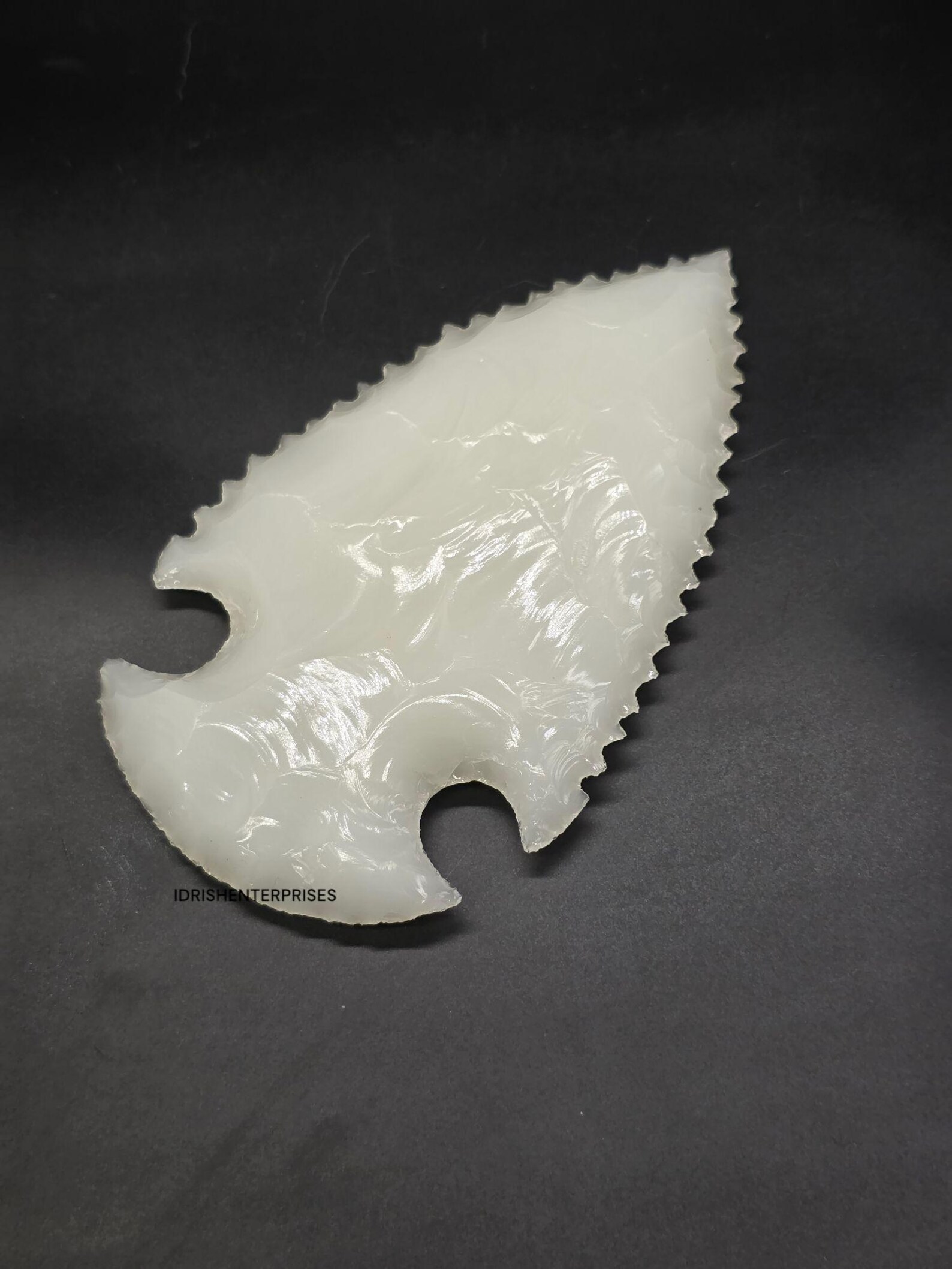Handcrafted White Jade Glass Arrowhead – Stone Age Replica, Survival ...